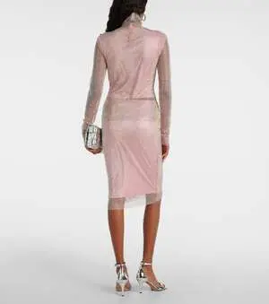 Sportmax Fishnet Embellished Turtleneck Top