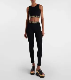 Versace Greca Border Cropped Tank Top