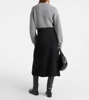 JIL SANDER Wool Midi Skirt