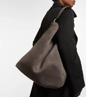 TOTEME Belted Suede Tote Bag - Grey