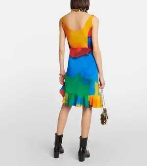 Rabanne Printed Asymmetrical Minidress