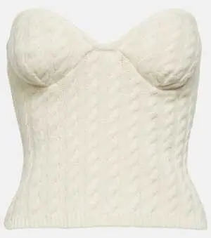 Magda Butrym Cable-knit Tube Top - White