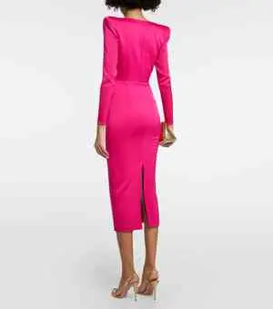 Alex Perry Crepe Satin Midi Dress