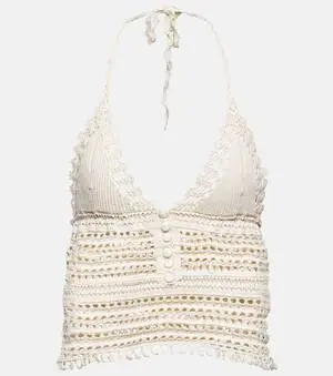Isabel Marant Frinley Crochet Crop Top - Neutrals
