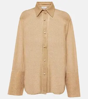 Oseree Lumiere Lame Shirt - Gold