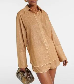 Oseree Lumiere Lame Shirt - Gold