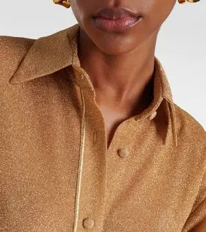 Oseree Lumiere Lame Shirt - Gold