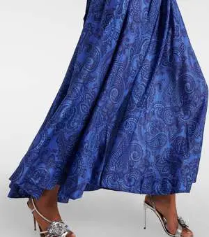 Zimmermann Ruffled Paisley Silk Midi Dress