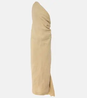 Tove Riya Draped Linen Maxi Dress - Beige