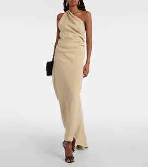 Tove Riya Draped Linen Maxi Dress