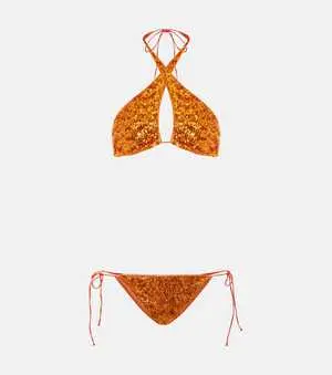 Oseree Paillette Bikini - Orange