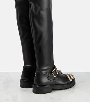 JIMMY CHOO Biker Ii Leather Over-the-knee Boots With Stud Embellishments