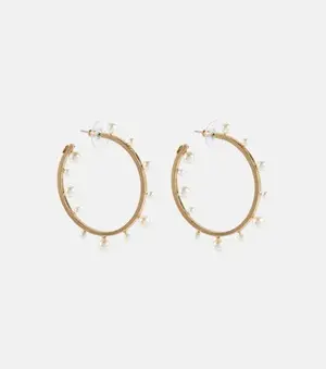 JENNIFER BEHR Odetta Faux Pearl Hoop Earrings - Gold