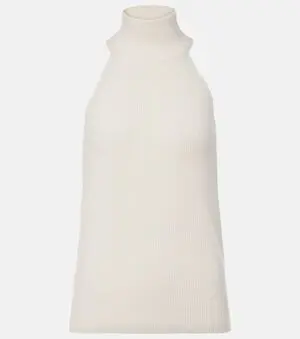 LISA YANG Freya Knitted Cashmere Tank Top - White