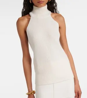 LISA YANG Freya Knitted Cashmere Tank Top - White