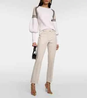 Max Mara Fatina Cropped Straight Pants - White