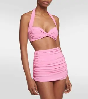 Norma Kamali Bill Ruched Bikini Top