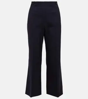 Chloé High-rise Cropped Flare Wool Pants