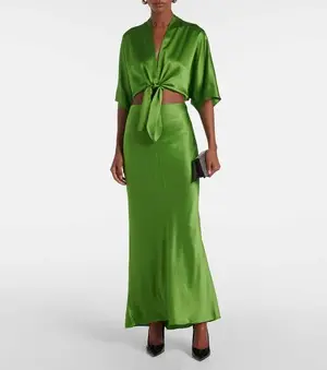 THE SEI Silk Satin Maxi Skirt