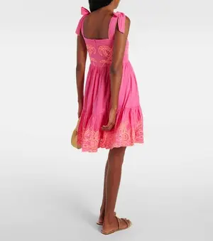 JULIET DUNN Colorblocked Cotton Minidress