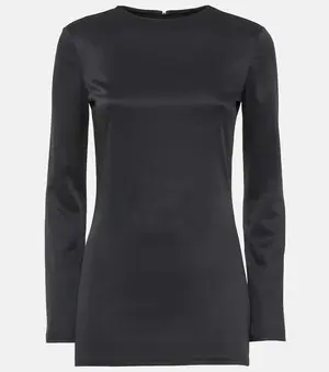 Khaite Vlad Satin Cady Top - Black