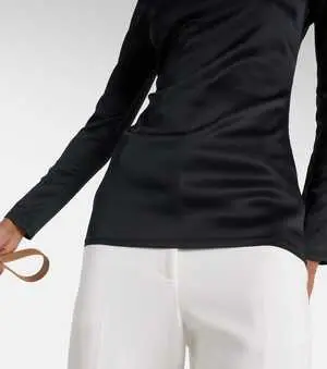 Khaite Vlad Satin Cady Top - Black