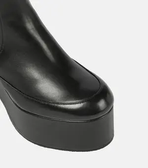 Dries Van Noten Leather Platform Ankle Boots
