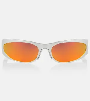 Balenciaga Reverse Xpander Oval Sunglasses - Silver