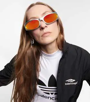 Balenciaga Reverse Xpander Oval Sunglasses - Silver
