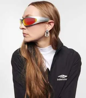 Balenciaga Reverse Xpander Oval Sunglasses - Silver