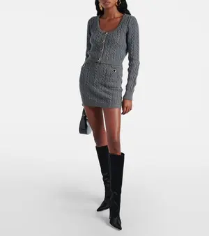 Alessandra Rich Cable-knit Wool Cardigan