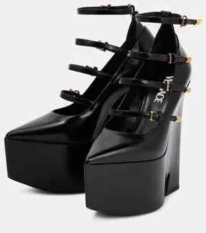 Versace Tempest Leather Platform Pumps