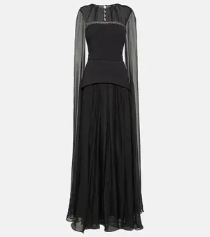Safiyaa Gloria Silk And Crepe Gown