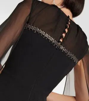 Safiyaa Gloria Silk And Crepe Gown