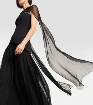 Safiyaa Gloria Silk And Crepe Gown