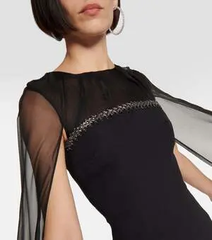 Safiyaa Gloria Silk And Crepe Gown