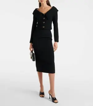 Alessandra Rich Wool Midi Skirt