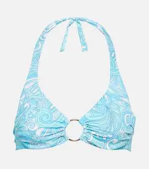 Melissa Odabash Brussels Printed Bikini Top - Blue