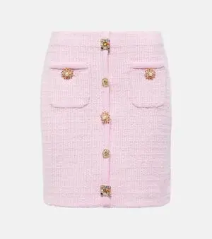 SELF-PORTRAIT Embellished Knit Miniskirt