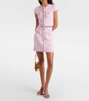 SELF-PORTRAIT Embellished Knit Miniskirt