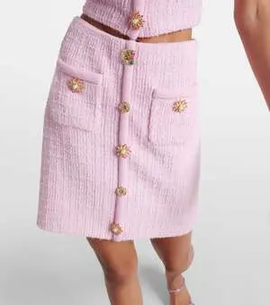 SELF-PORTRAIT Embellished Knit Miniskirt