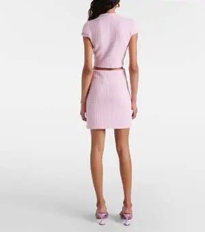 SELF-PORTRAIT Embellished Knit Miniskirt