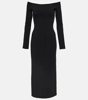 Galvan Aphrodite Off-shoulder Midi Dress