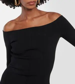 Galvan Aphrodite Off-shoulder Midi Dress