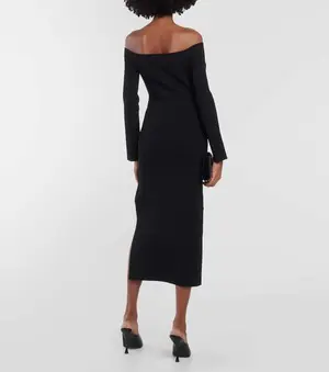 Galvan Aphrodite Off-shoulder Midi Dress