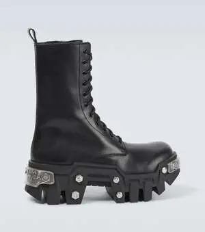 Balenciaga Leather Lace-up Boots