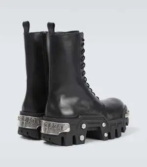 Balenciaga Leather Lace-up Boots