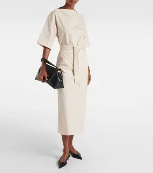TOTEME Cotton Midi Skirt - Neutrals