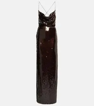 Magda Butrym Sequined Gown - Brown