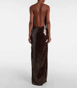 Magda Butrym Sequined Gown - Brown
